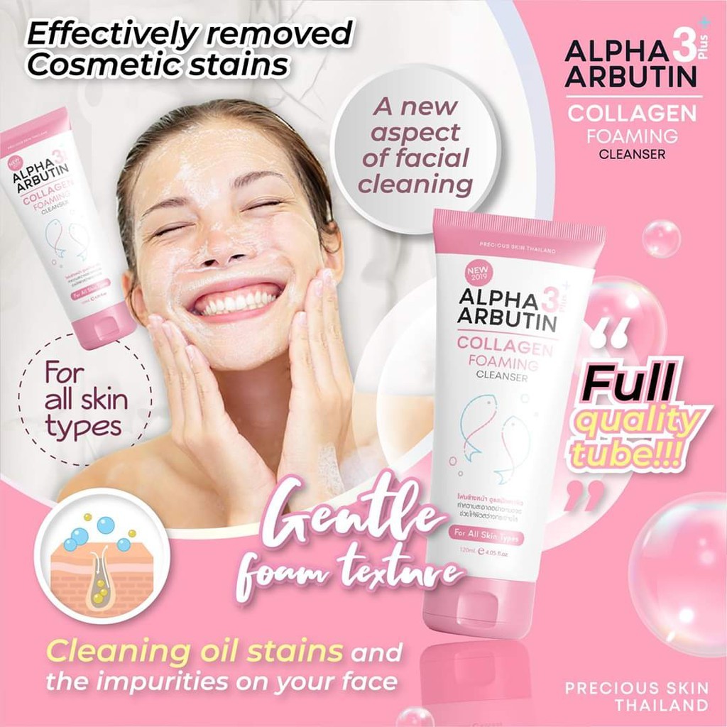Jual TOFU SKINCARE - Precious Skin Thailand Alpha Arbutin 3+++ Collagen Foaming Face Cleanser ...