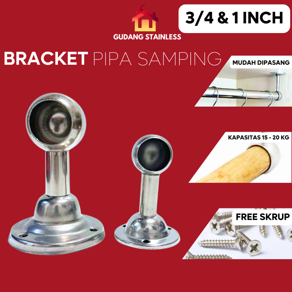 Jual Bracket Gantung Pipa Stainless 3/4 Inch & 1 Inch | Shopee Indonesia