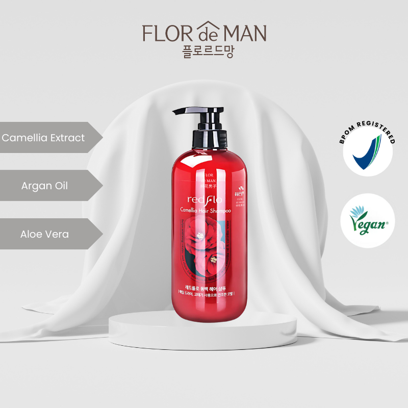 Jual Flor De Man Redflo Camellia Hair Shampoo 700ml | Shopee Indonesia
