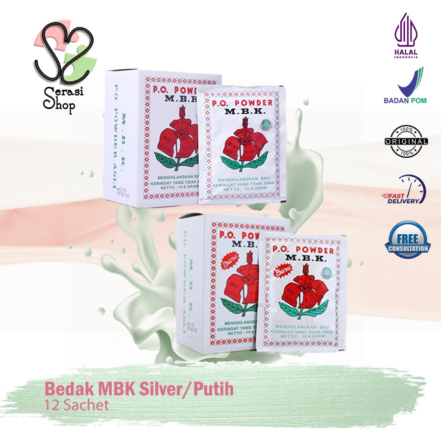 Jual Bedak MBK Silver / MBK Putih 12 Sachet / MBK powder / Deodoran / P ...