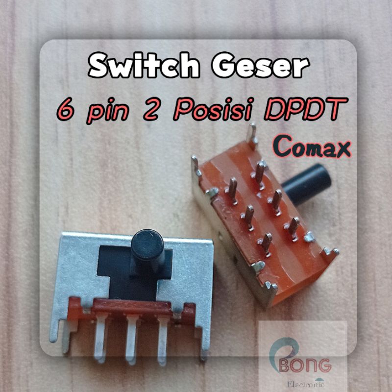 Jual Saklar Switch Geser 6 Pin 2 Posisi DPDT ( 2cm x 20mm ) COMAX ...