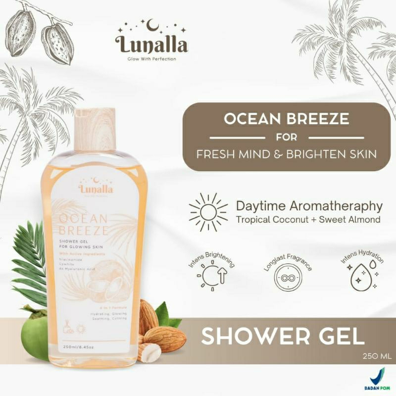 Jual LUNALLA SHOWER GEL OCEAN BREEZE FOR FRESH MIND & BRIGHTEN SKIN ...