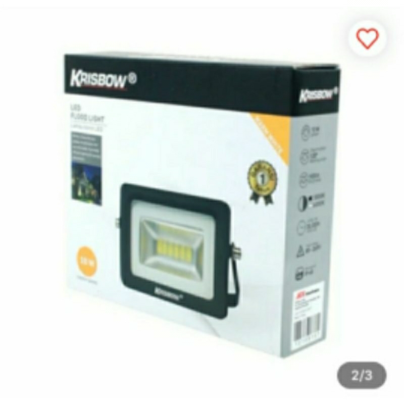 Jual Krisbow Lampu Sorot Led 10 Watt Warm White Ip65 - Hitam | Shopee Indonesia