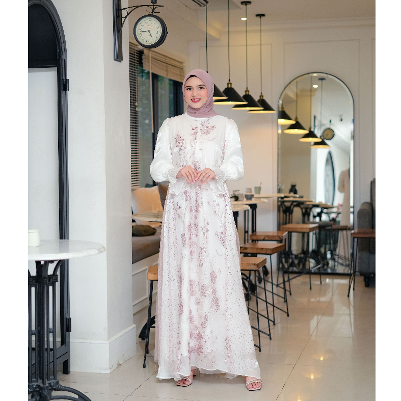 Jual Serayaofficiall - JENNA MEWAH Dress / Gamis kondangan Bahan Brukat Tile Bunga Bordir Gamis ...