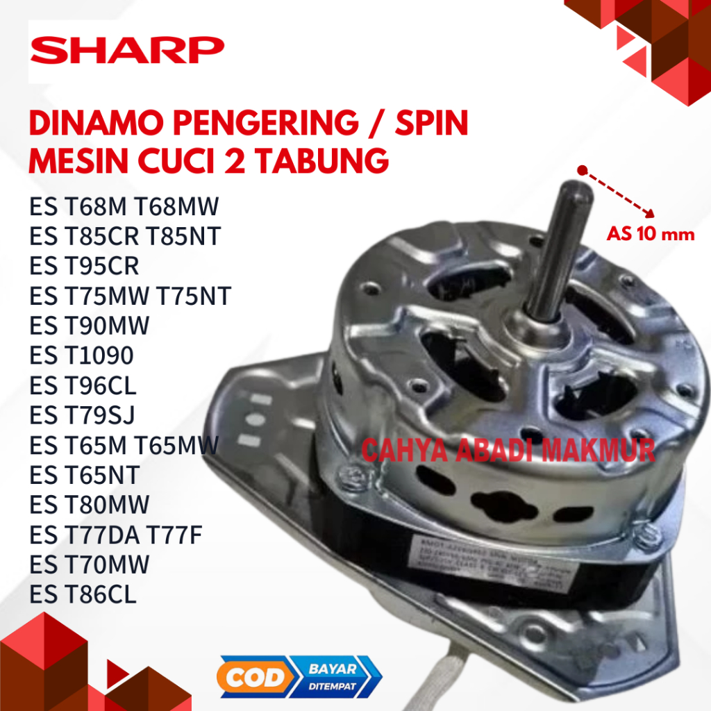 Jual Dinamo Spin / Motor Pengering Mesin Cuci SHARP 2 Tabung 3 uf Original | Shopee Indonesia