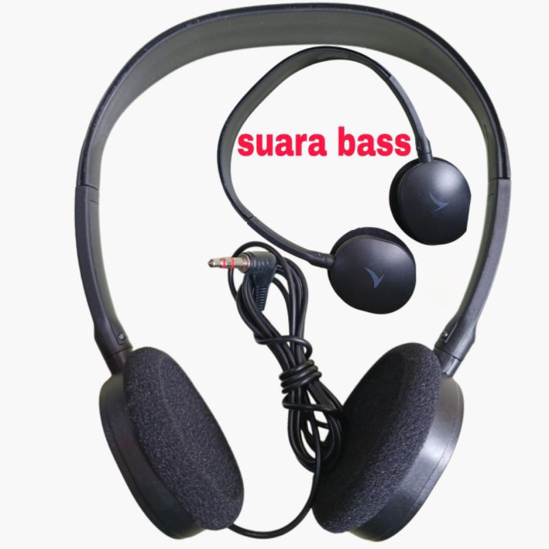 Jual Headset Handsfree Bando Hitam Polos Full Bass Kabel jack 3,5mm ...