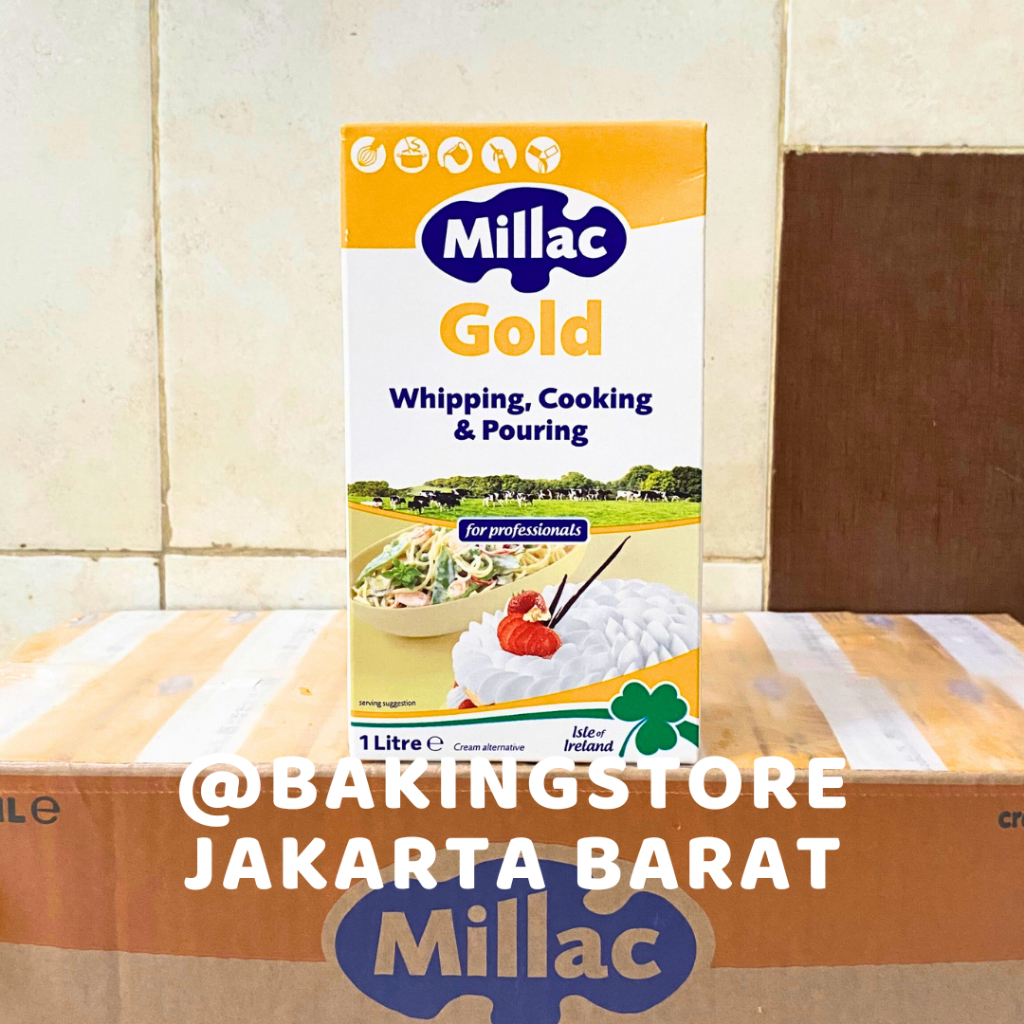 Jual [KARTON] Millac Gold Whipping Cream (1 Liter) Milac 1L | Shopee ...