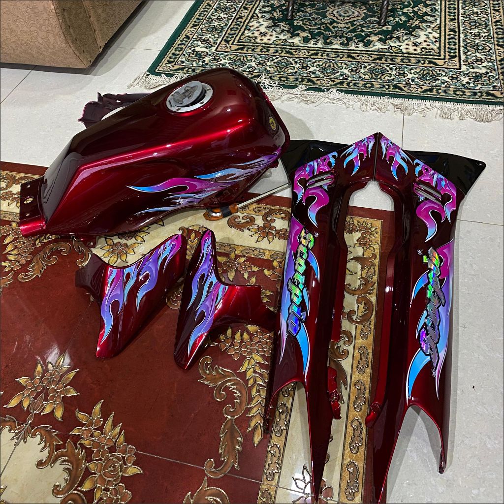 Jual 13/STICKER STRIPING SCORPIO STEKO DESAIN API (DESAIN BISA UNTUK ...