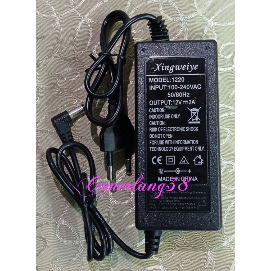 Jual ADAPTOR 2A 12V BUILD IN KABEL ADAPTOR CCTV ADAPTOR DVR ADAPTER ...