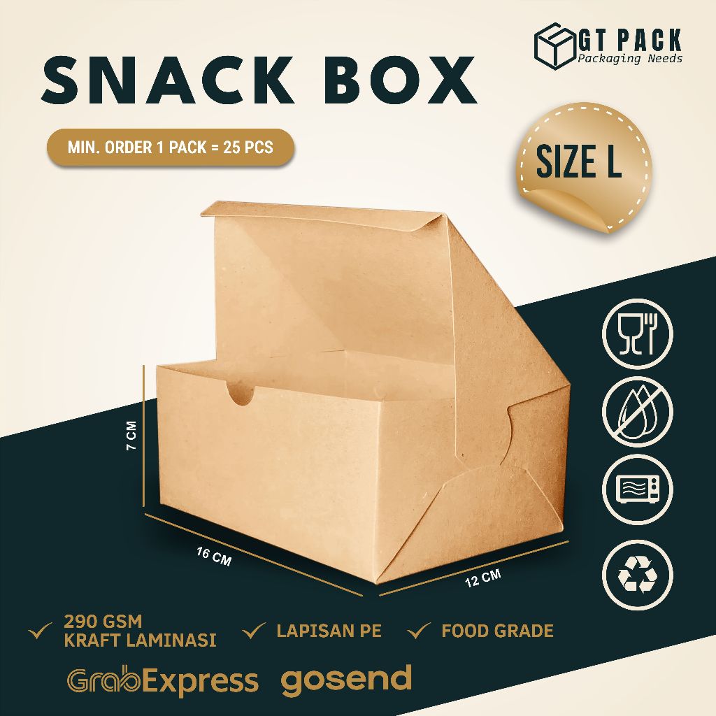 Jual Snack Box / Dus Kue Basah / Kemasan Makanan Ringan Size L | Eco ...