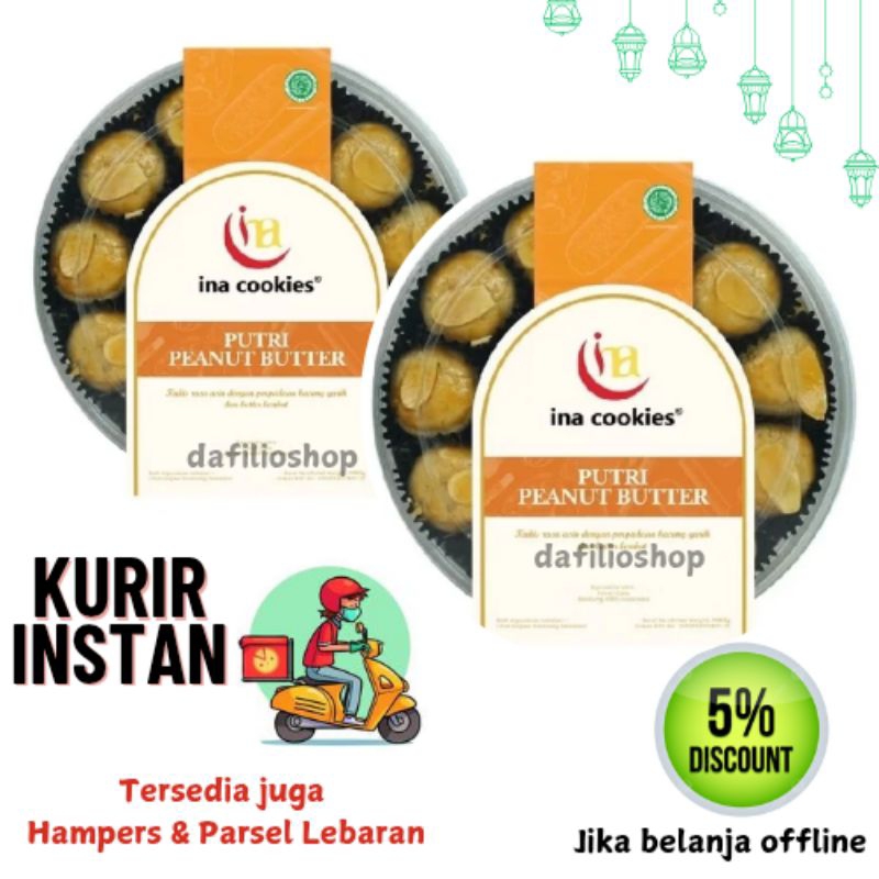 Jual Ina Cookies Putri Peanut Butter Kue Kering Enak Toples Reguler ...