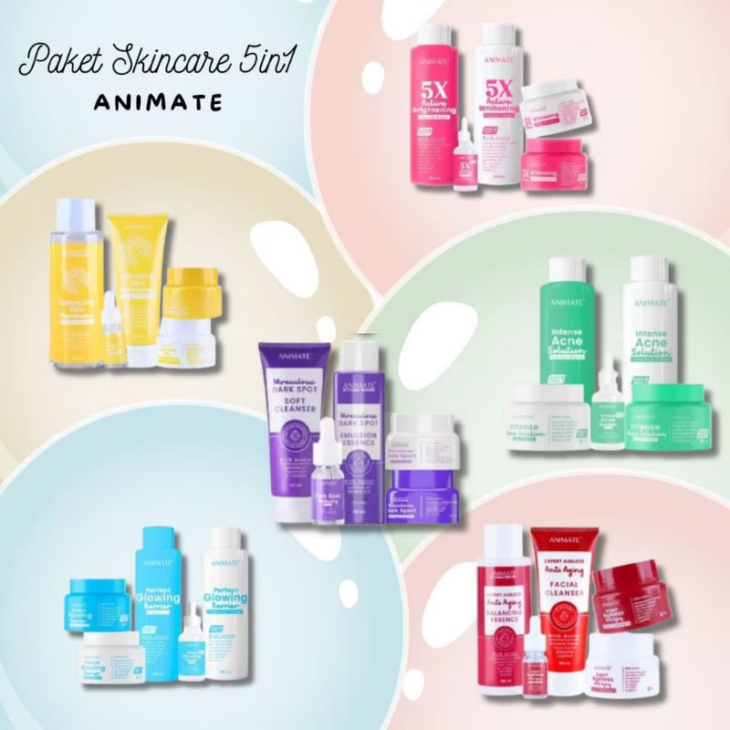 Jual Animate - Paket Skincare Animate | Animate 5X Active Whitening ...
