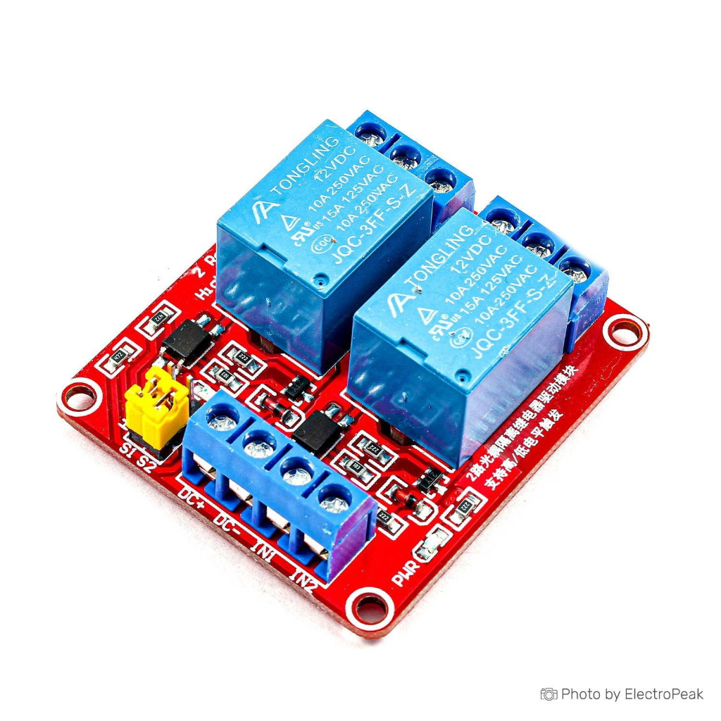 Jual Relay Module 2 Channel 12V Suport High or Low Level Trigger RED Relay Module | Shopee Indonesia