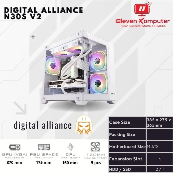Jual Casing PC Gaming / PC Case Digital Alliance N30S V2 mATX | Shopee ...