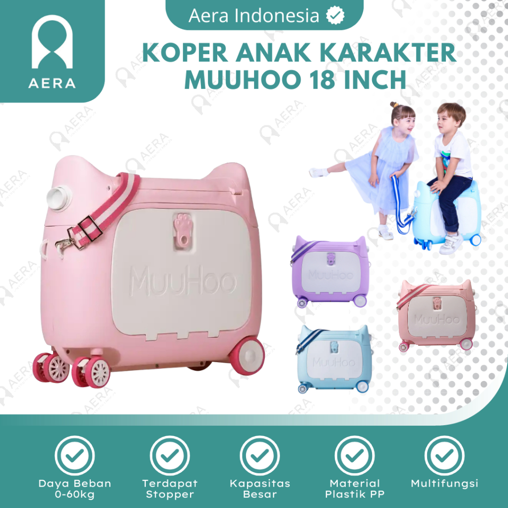 Jual Koper Anak Duduk Roda Multifungsi Muuhoo 18 Inch | Koper Kabin ...
