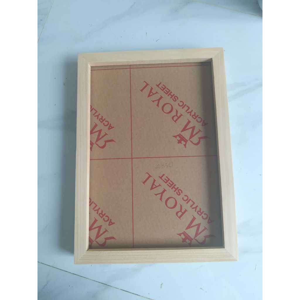 Jual Custom Frame Foto Natural Kayu 2D tanpa rongga ukuran 50x65cm ...