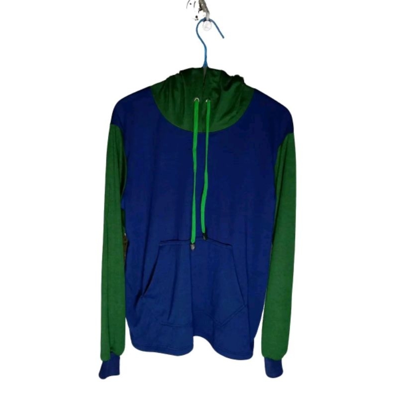 Jual Hoodie Jumper Cowok Cewek Kombinasi Warna Biru Navy dan Hijau TNI ...