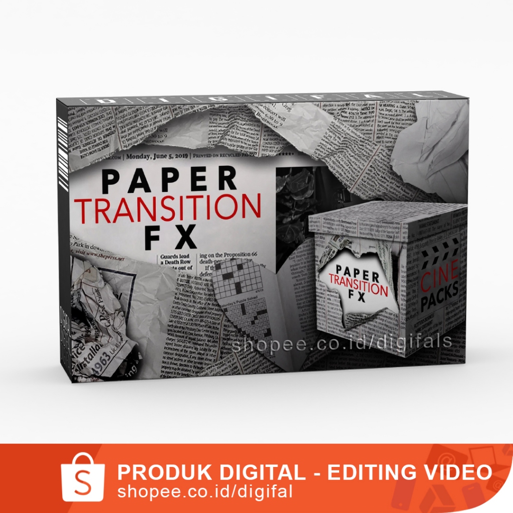 Jual CinePacks - Paper Transition FX - Untuk Capcut, Premiere Pro After, Effects, Filmora ...