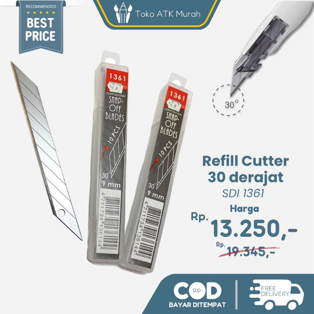 Jual Isi Kater - Refill Cutter SDI 30 derajat 1361 | Shopee Indonesia