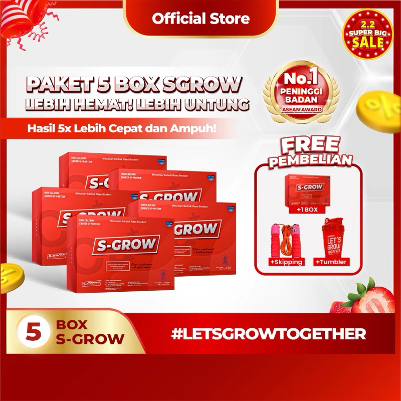 Jual S-Grow Strawberry - Susu Peninggi Badan Terbaik Tinggi Kalsium ...