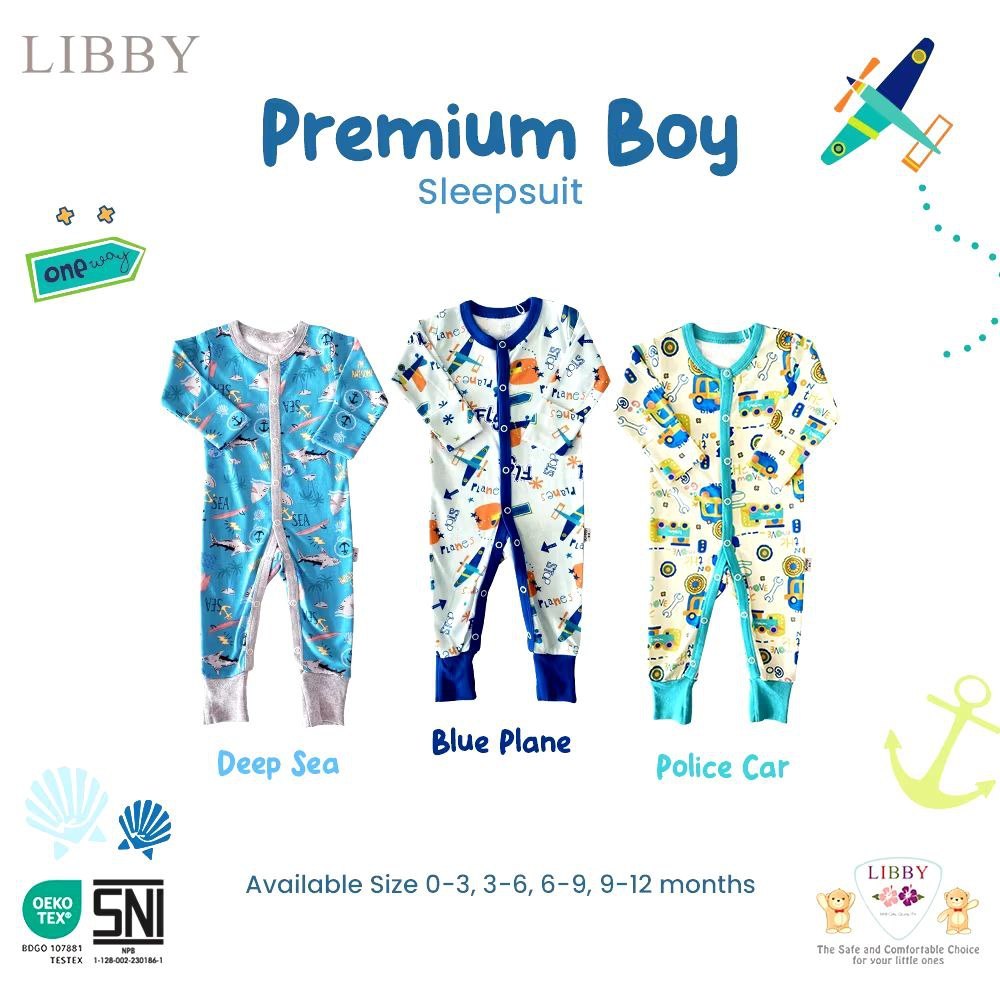 Jual LIBBY BABY PREMIUM SLEEPSUIT MOTIF BOY 0-12 BULAN BAJU TIDUR TERUSAN TERBARU | Shopee Indonesia