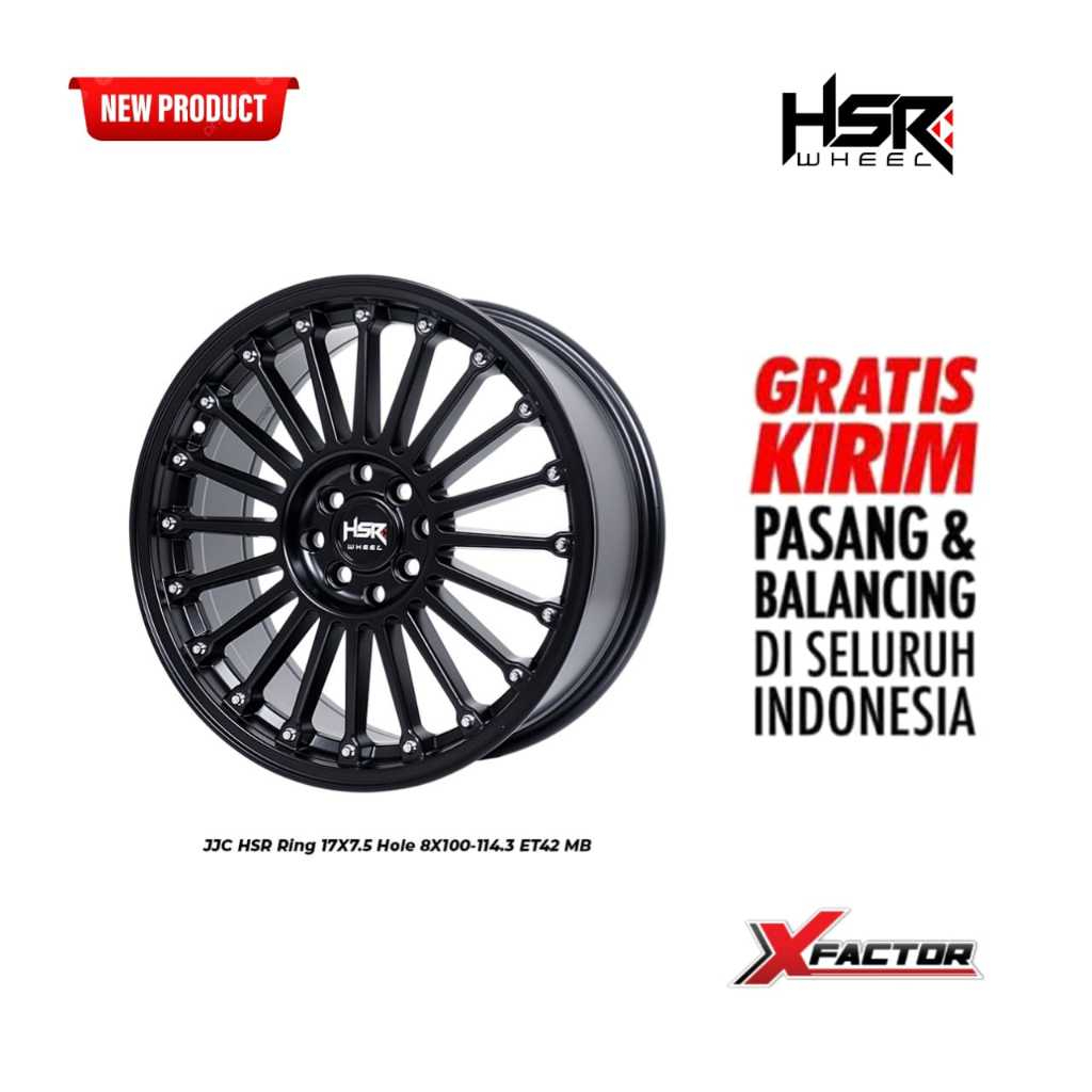 Jual VELG HSR MODEL JARI-JARI RING 17 HSR JJC R17X7,5 H4X100-H4X114,3 ET 42 MB | Shopee Indonesia