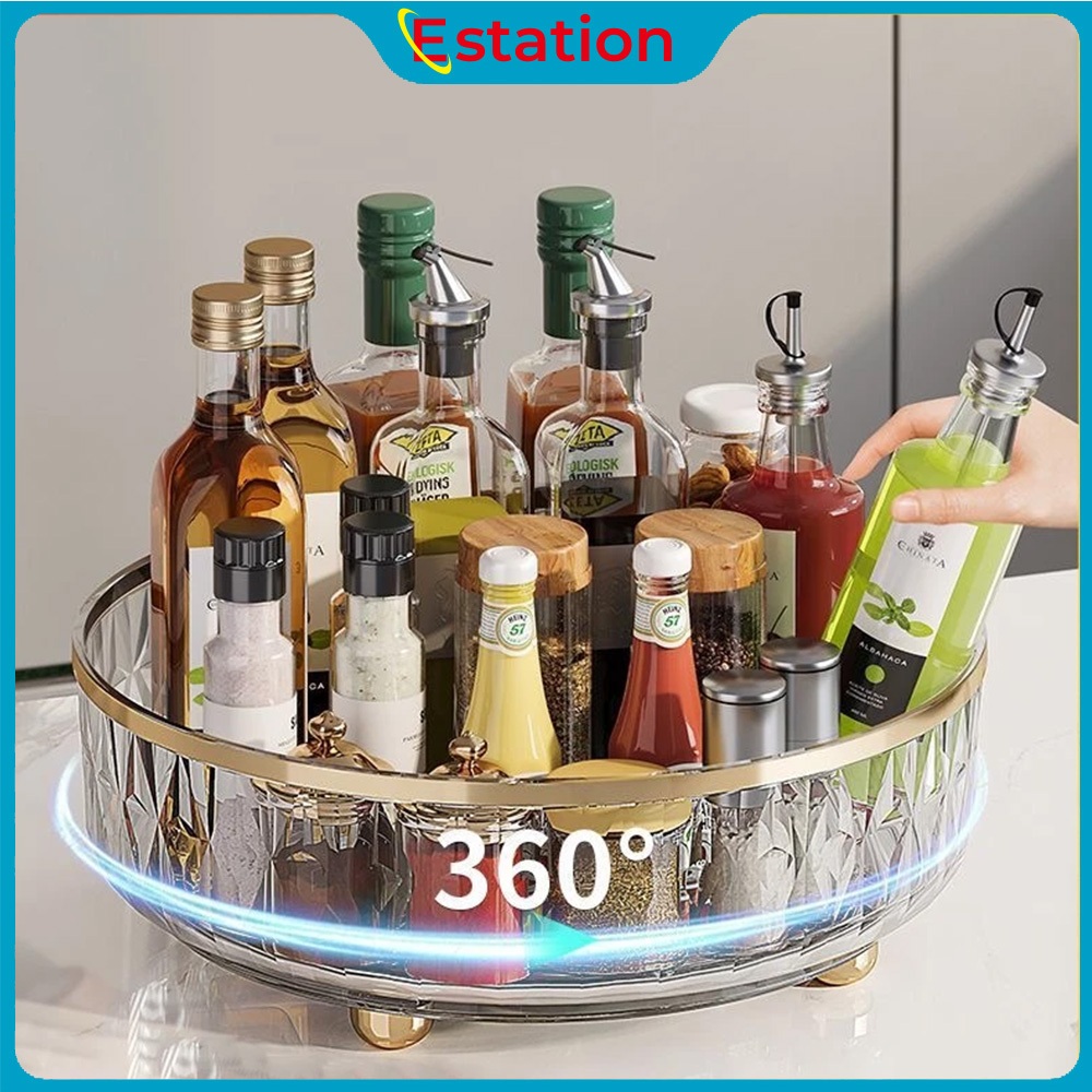 Jual Rak Bumbu Putar Transparan / Rak Buah / Snack Putar / Kitchen Rack ...