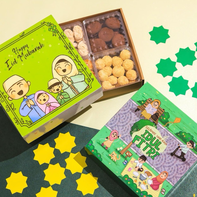 Jual [10PCS] BOX IDUL FITRI 4 TOPLES KOTAK DESAIN FAMILY KARDUS TEBAL ...