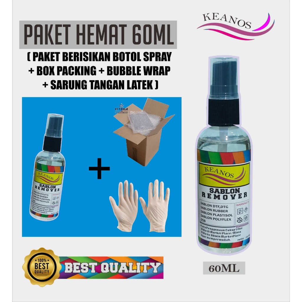 Jual ( PAKET HEMAT 60ML ) KEY REMOVER / CAIRAN PEMBERSIH SABLON ...