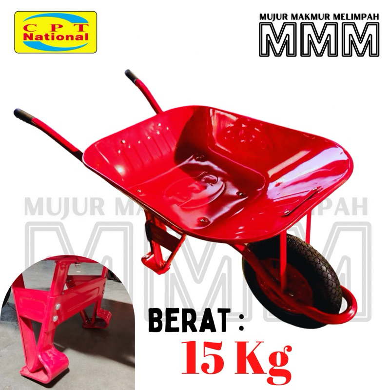 Jual Gerobak Pasir Dorong CPT Merah 15kg Gerobak Proyek / Gerobak ...