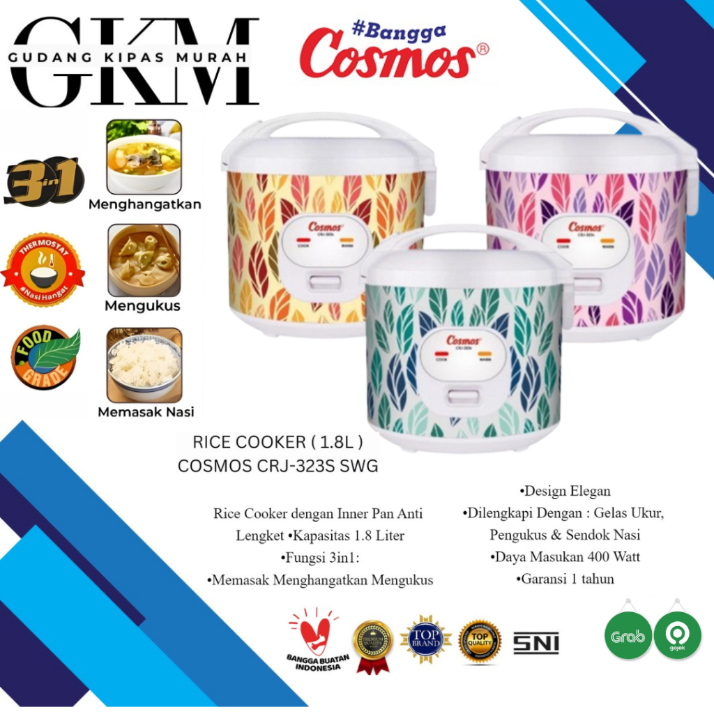 Jual Cosmos Magic Com CRJ 323S / Rice Cooker CRJ323S [1,8L] | Shopee ...