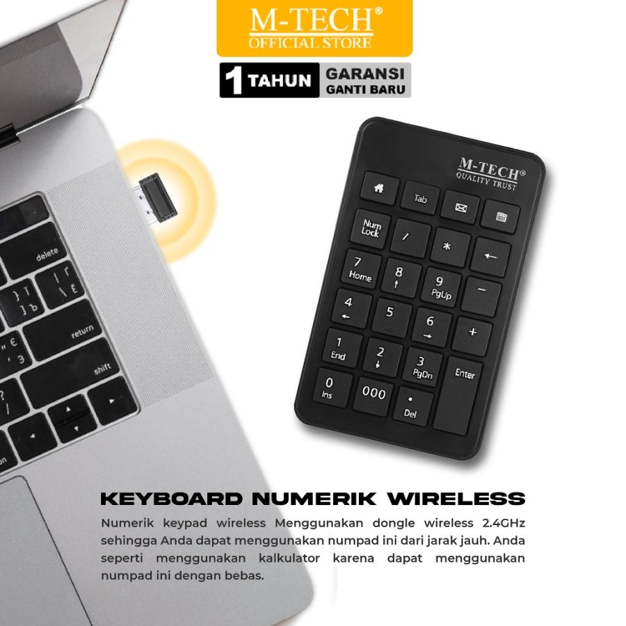 Jual KEYBOARD NUMERIK ANGKA USB WIRELESS M-Tech Original | Shopee Indonesia