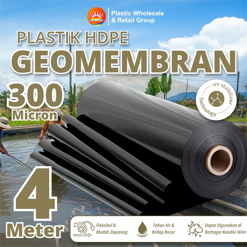 Jual Geomembran HDPE Tebal 300 Micron Lebar 4 Meter | Shopee Indonesia