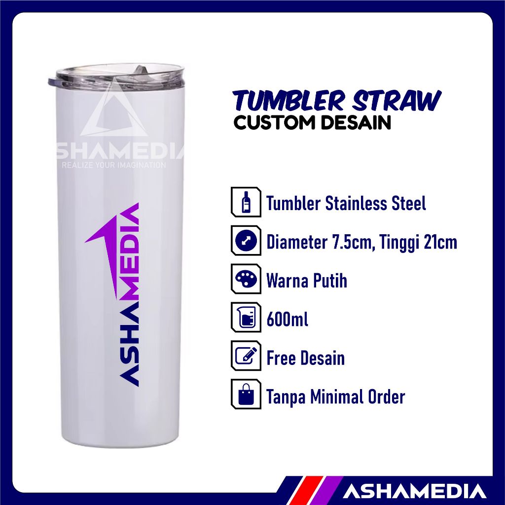 Jual Tumbler Straw | Tumblr Custom Nama dan Desain | Termos Stainless ...