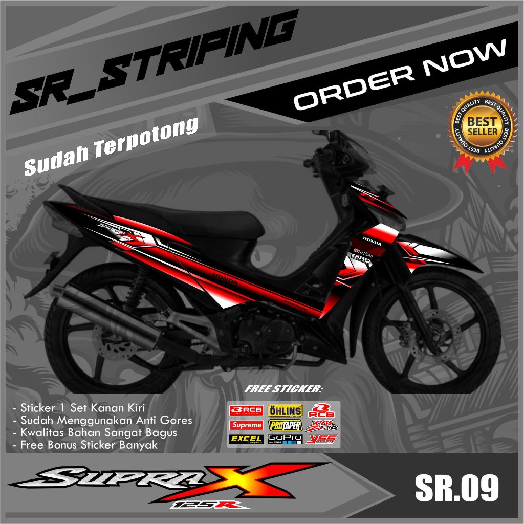 Jual STIKER MOTOR STRIPING HONDA SUPRA X 125 R - STICKER MOTOR ...