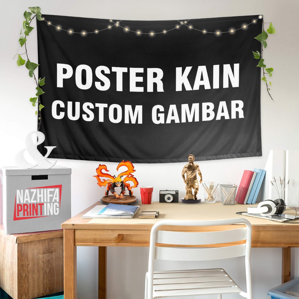 Jual Poster Kain Bebas Custom Gambar Wall Decor, Tapestry, Fabric ...
