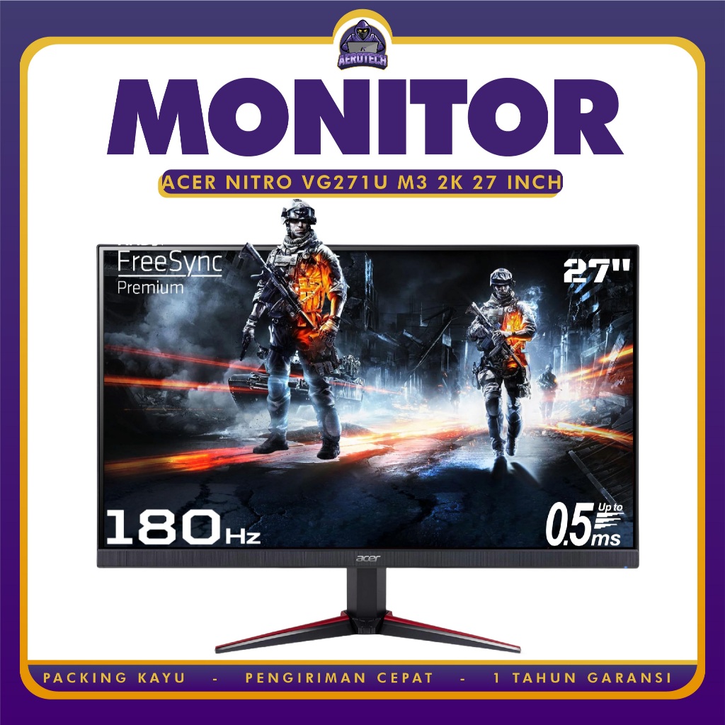 Jual LED MONITOR GAMING ACER Nitro VG271U M3 2K WQHD 27 INCH 180 HZ IPS ...