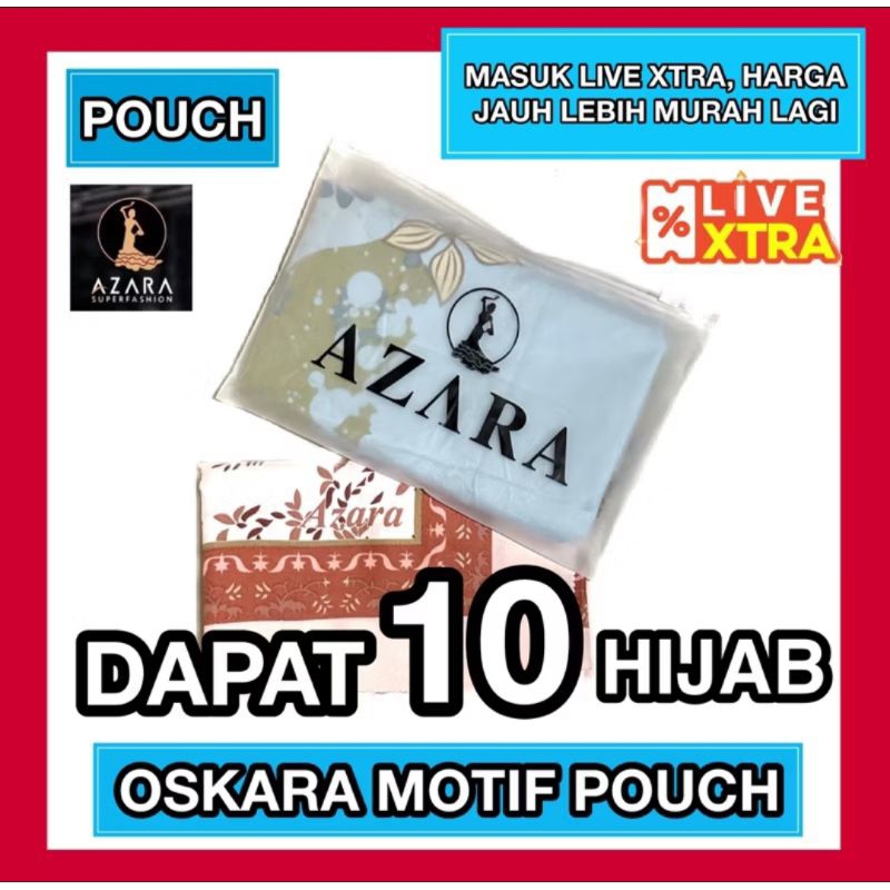 Jual 10 HIJAB ATAU 8 HIJAB OSKARA MOTIF PRINTING POUCH LC LASER CUT ...
