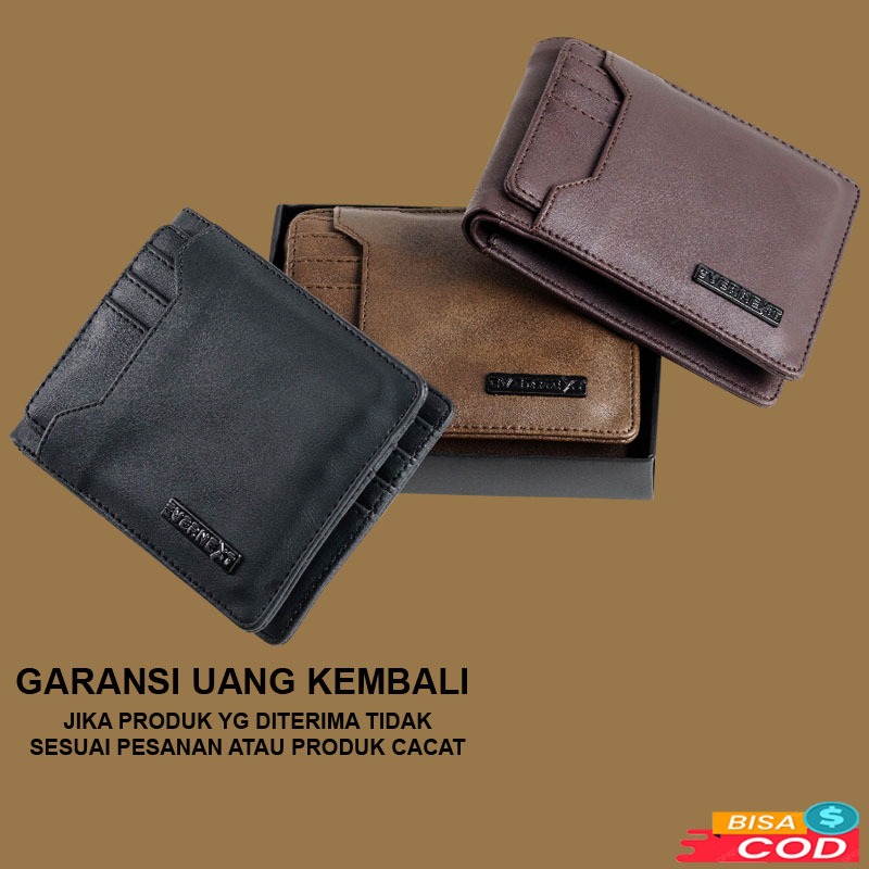 Jual Dompet lipat kulit bifold uang cash dan kartu atm stnk motor ...