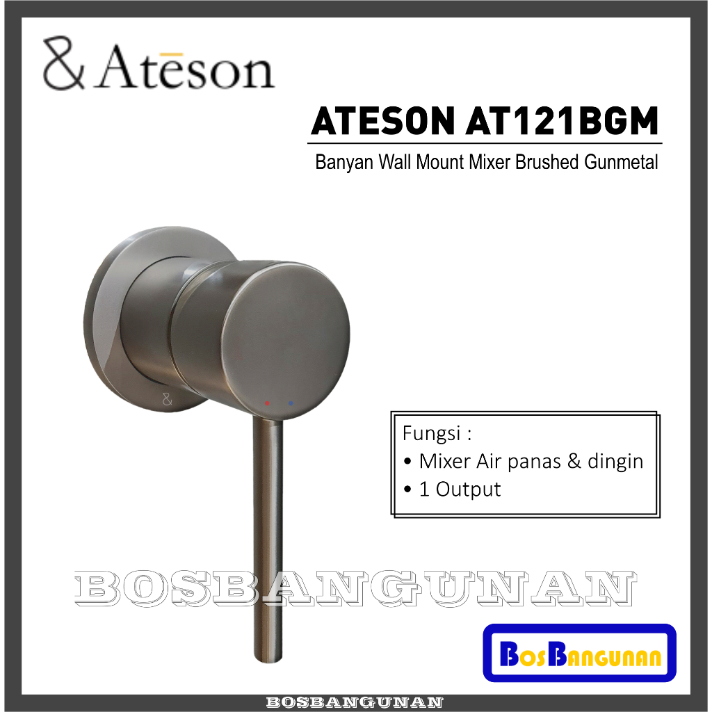 Jual Keran Mixer Shower Tanam ATESON AT121BGM Gunmetal / Kran Tanam ...