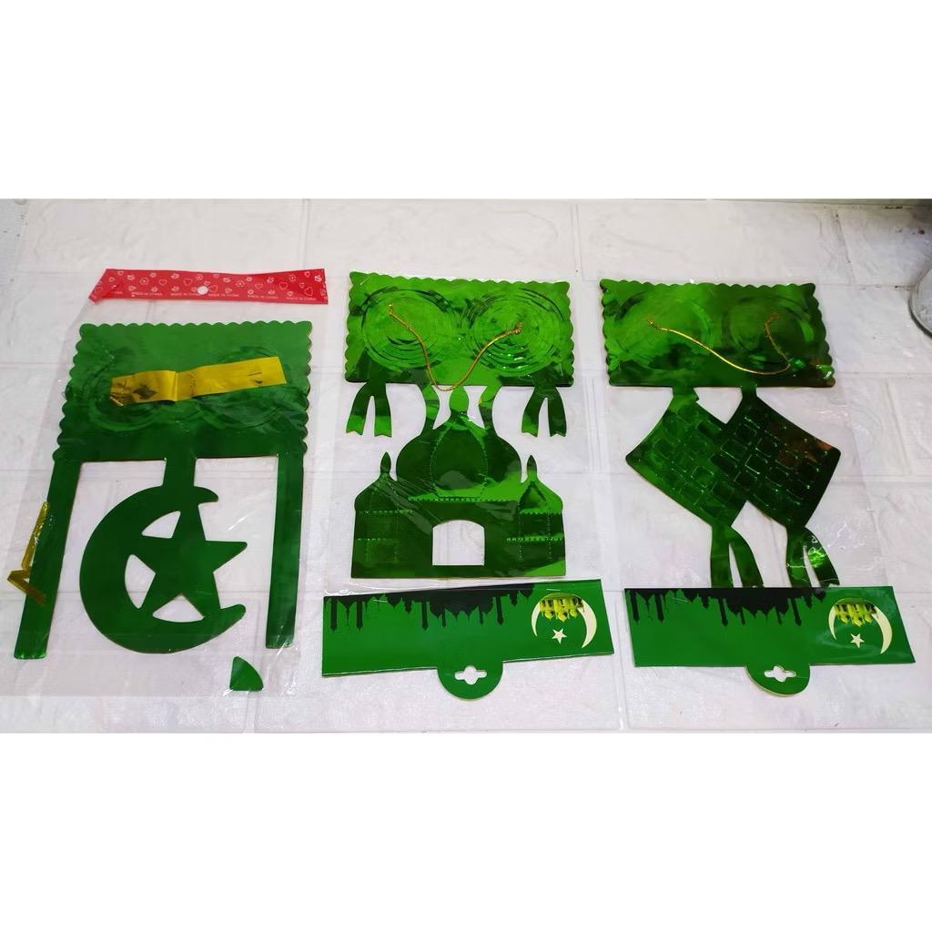 Jual GARLAND TARIK BULAN SABIT BINTANG KETUPAT MASJID HIJAU KUNING ...