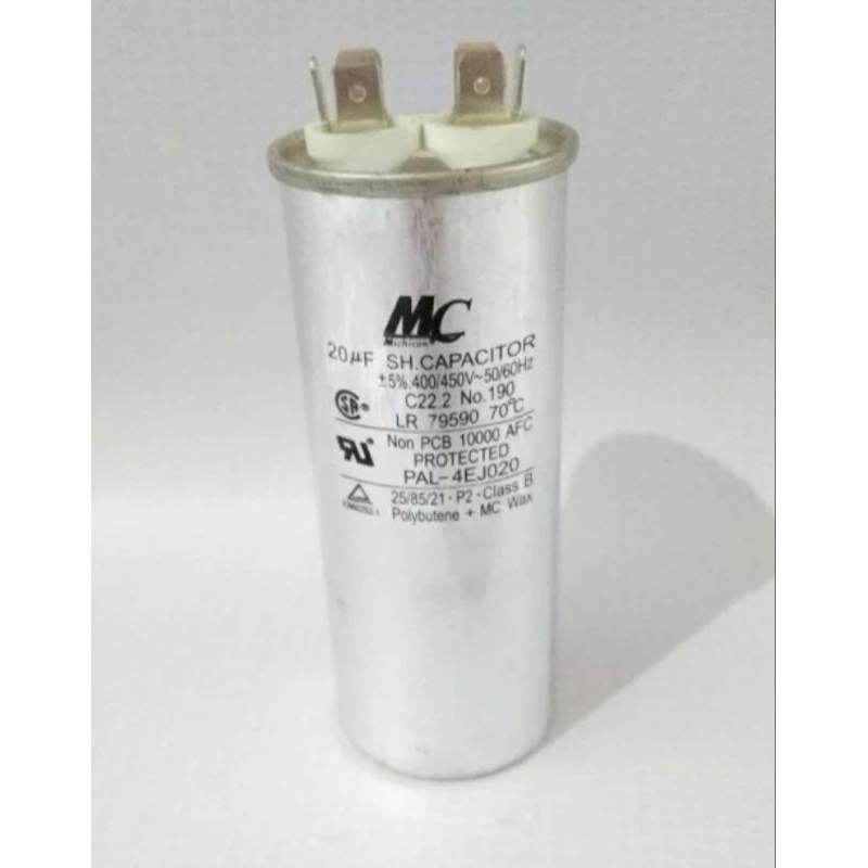 Jual capasitor ac mc 20uf 400VAC kapasitor mc 20uf 400vac | Shopee Indonesia