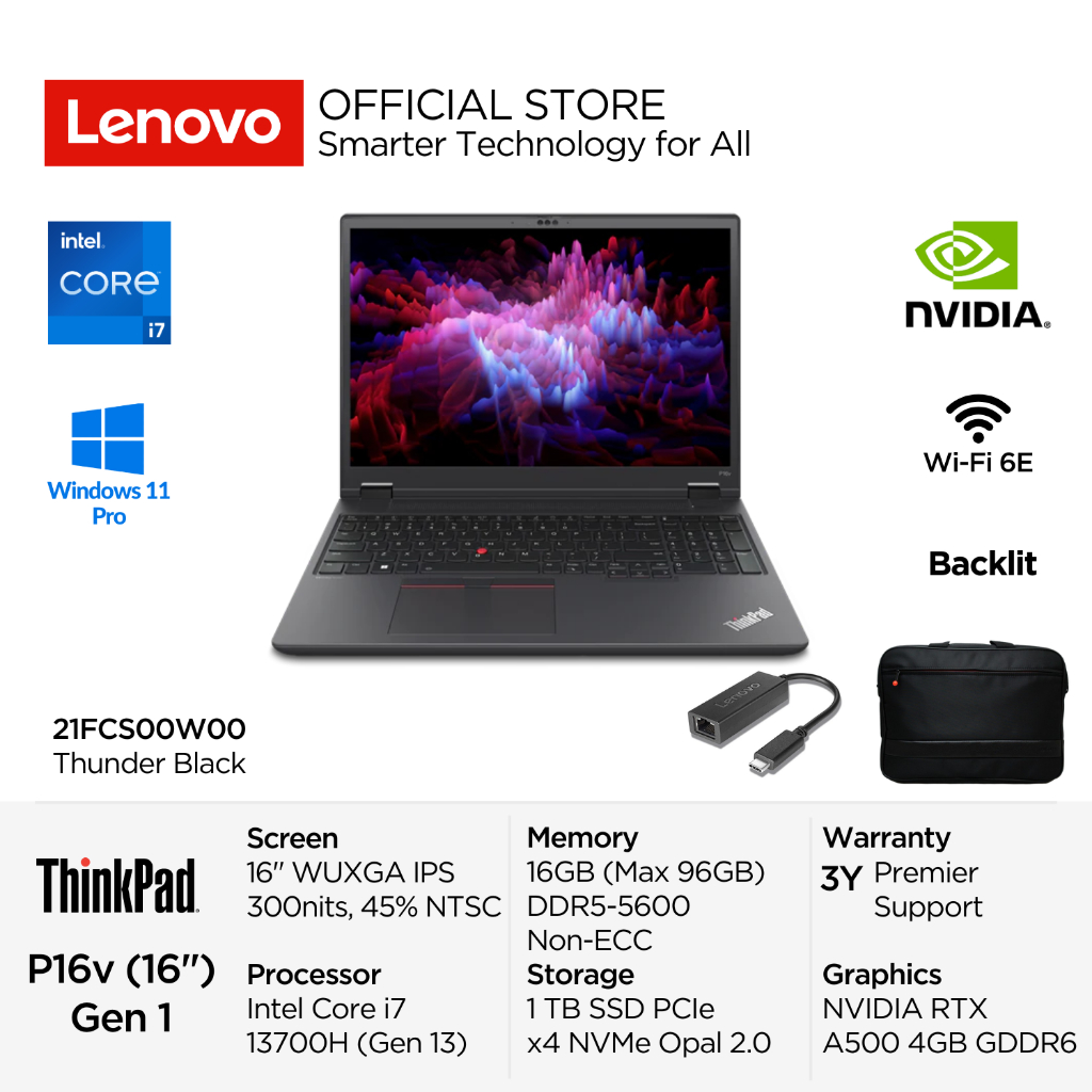 Jual Lenovo ThinkPad P16v Gen 1 0W00 Intel Core i7 13700H Win11 Pro ...