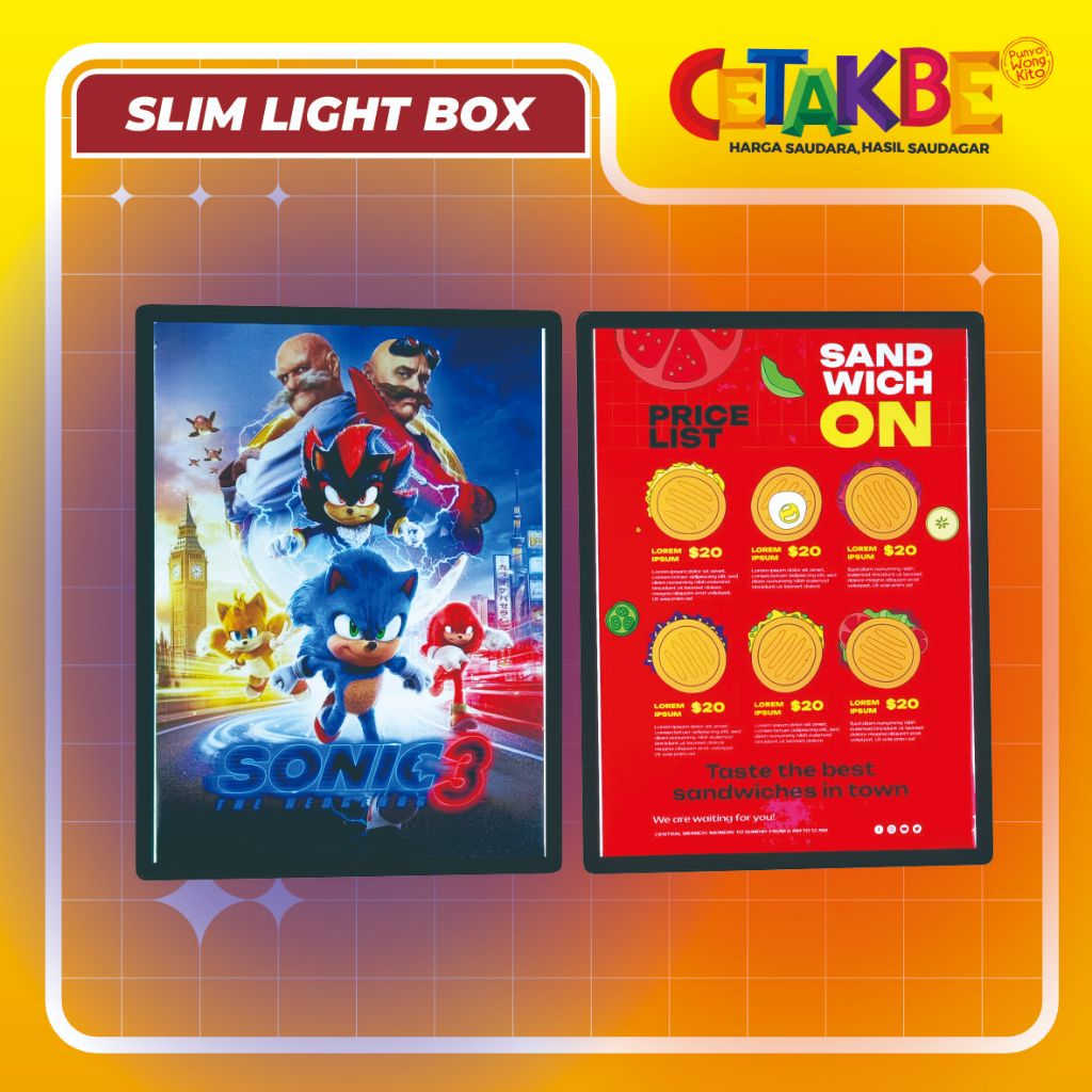 Jual LED MENU DISPLAY / LED BOX / LED MENU BOARD CAFE / SLIM LIGHT BOX ...