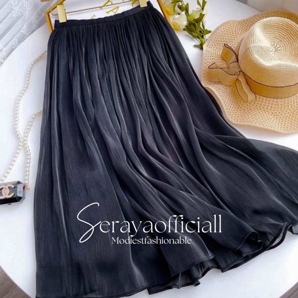 Jual Serayaofficiall- LAVYE Shimmer Skirt- Rok Shimmer Maxi Panjang ...