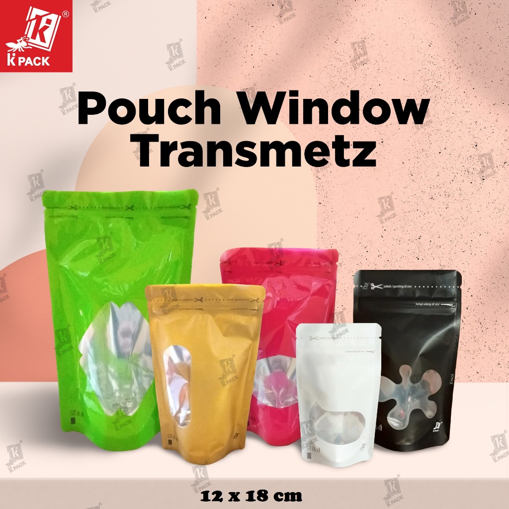 Jual (50 pcs) Standing Pouch 12x18 Window Warna dengan Ziplock | Shopee Indonesia
