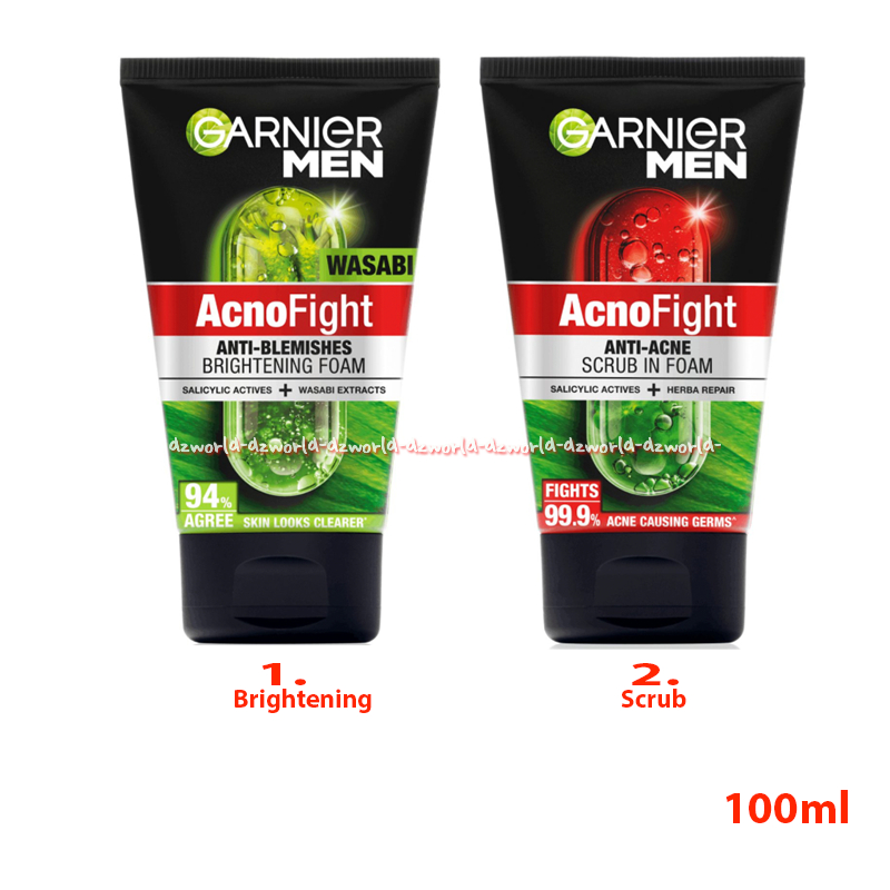 Jual Garnier Men 100ml Acno Fight Anti Acne Imperfections Wasabi ...