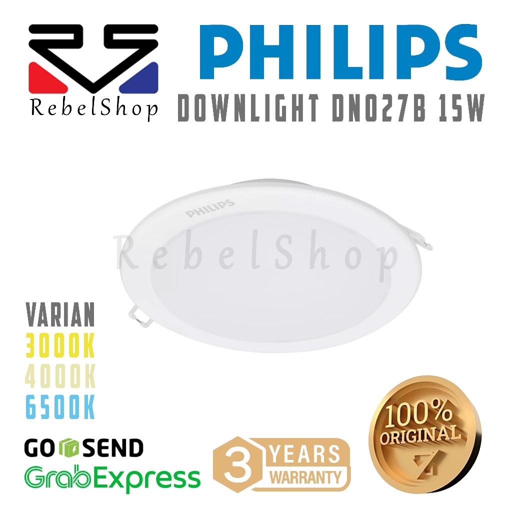 Jual Philips DN027B G3 Lampu Downlight Inbow 15W LED15 Bulat D175 - 15 ...