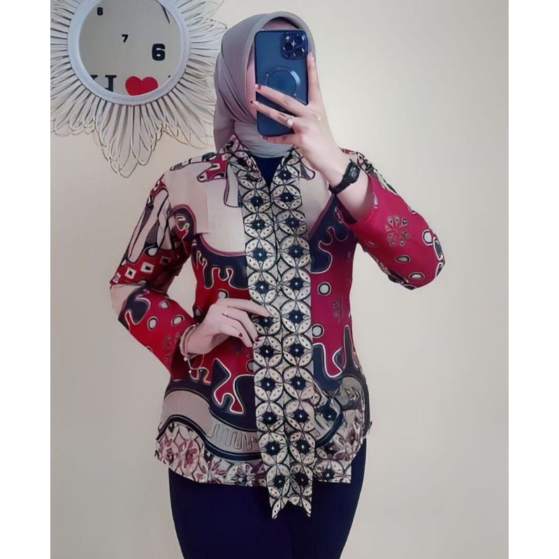 Jual blues batik model kebaya, atasan remaja kantoran | Shopee Indonesia