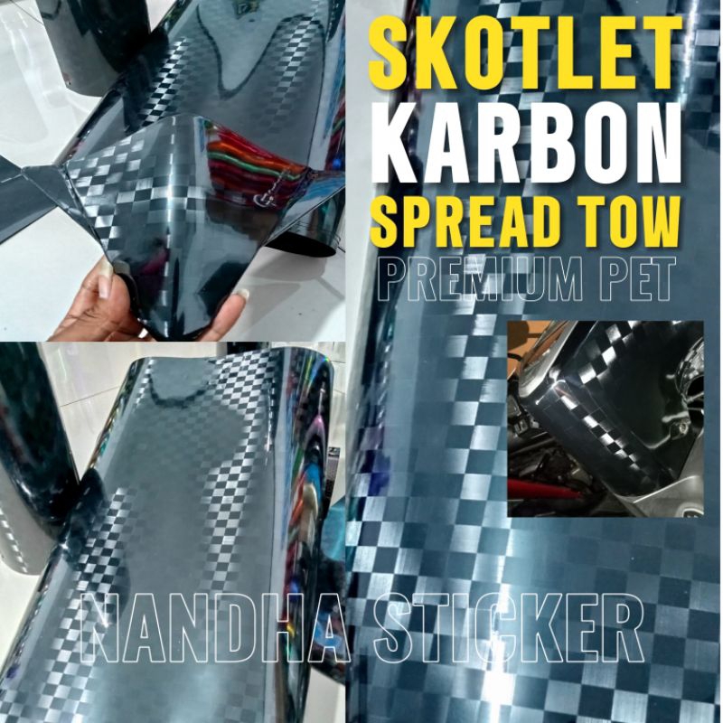 Jual ( READY ) SKOTLET STICKER KARBON SPREADTOW 8D | Shopee Indonesia